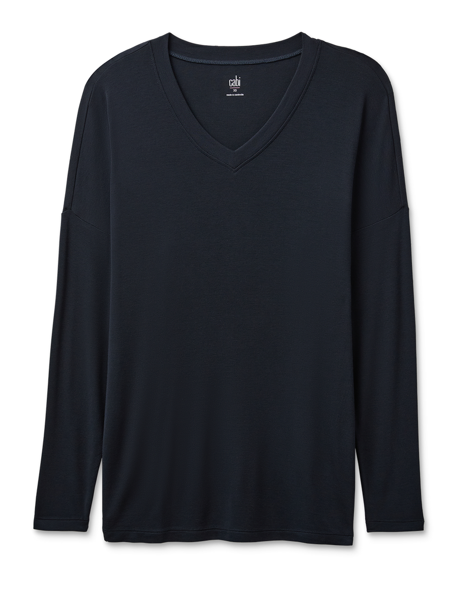 Women’s Navy Blue Long Sleeve Tee | Serenity Tee – Cabi Clothing