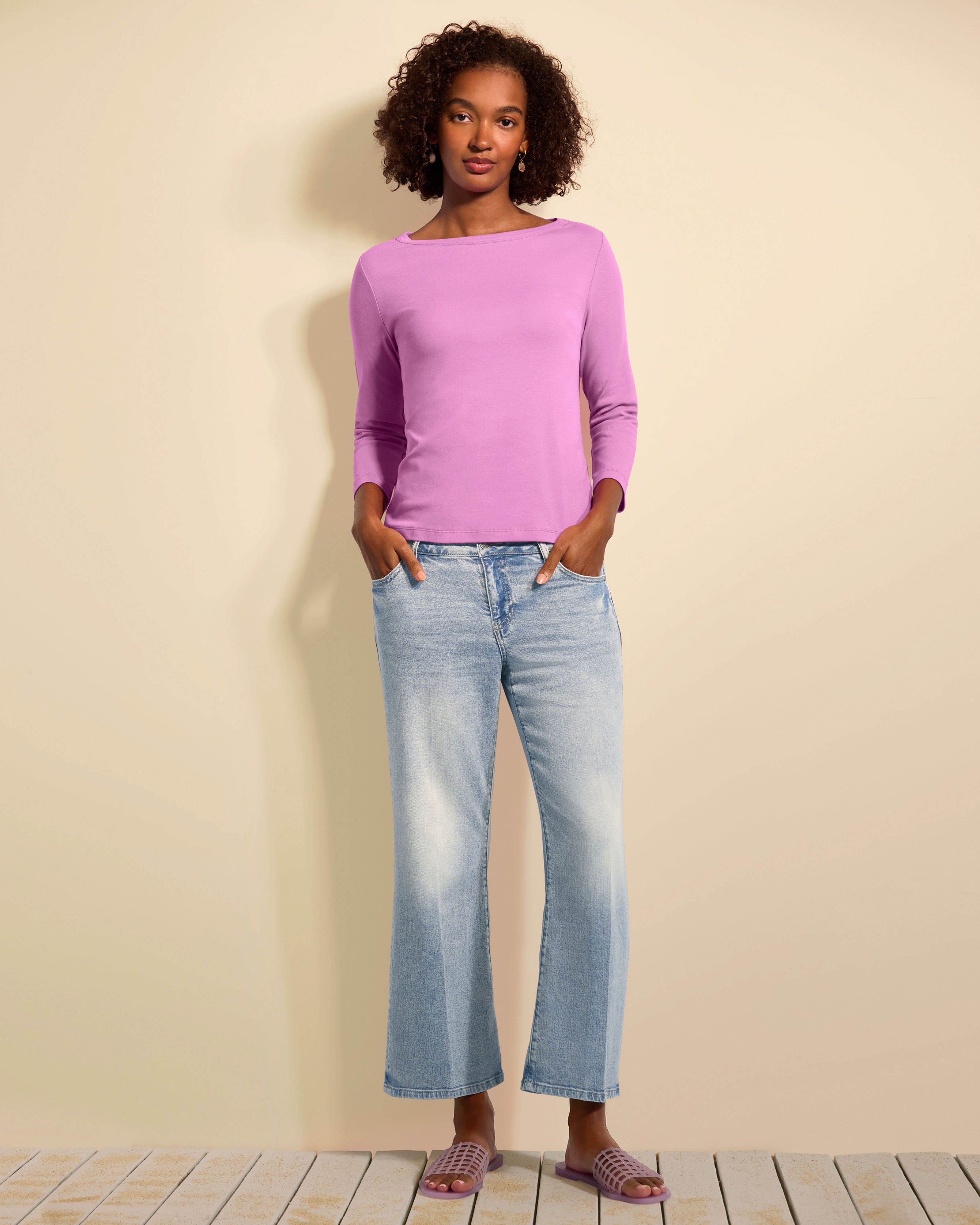 Women’s Candy Pink Ballet Neck Top | Ballet Tee – Cabi Clothing