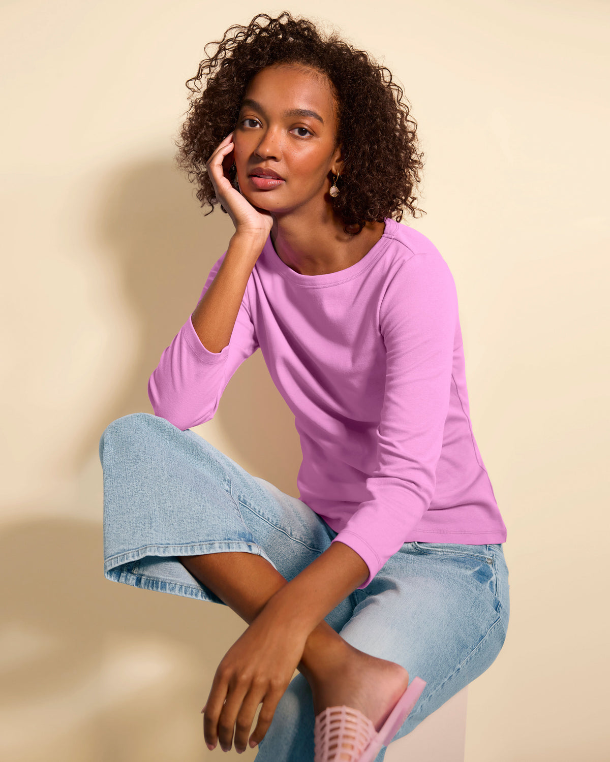 Women’s Candy Pink Ballet Neck Top | Ballet Tee – Cabi Clothing