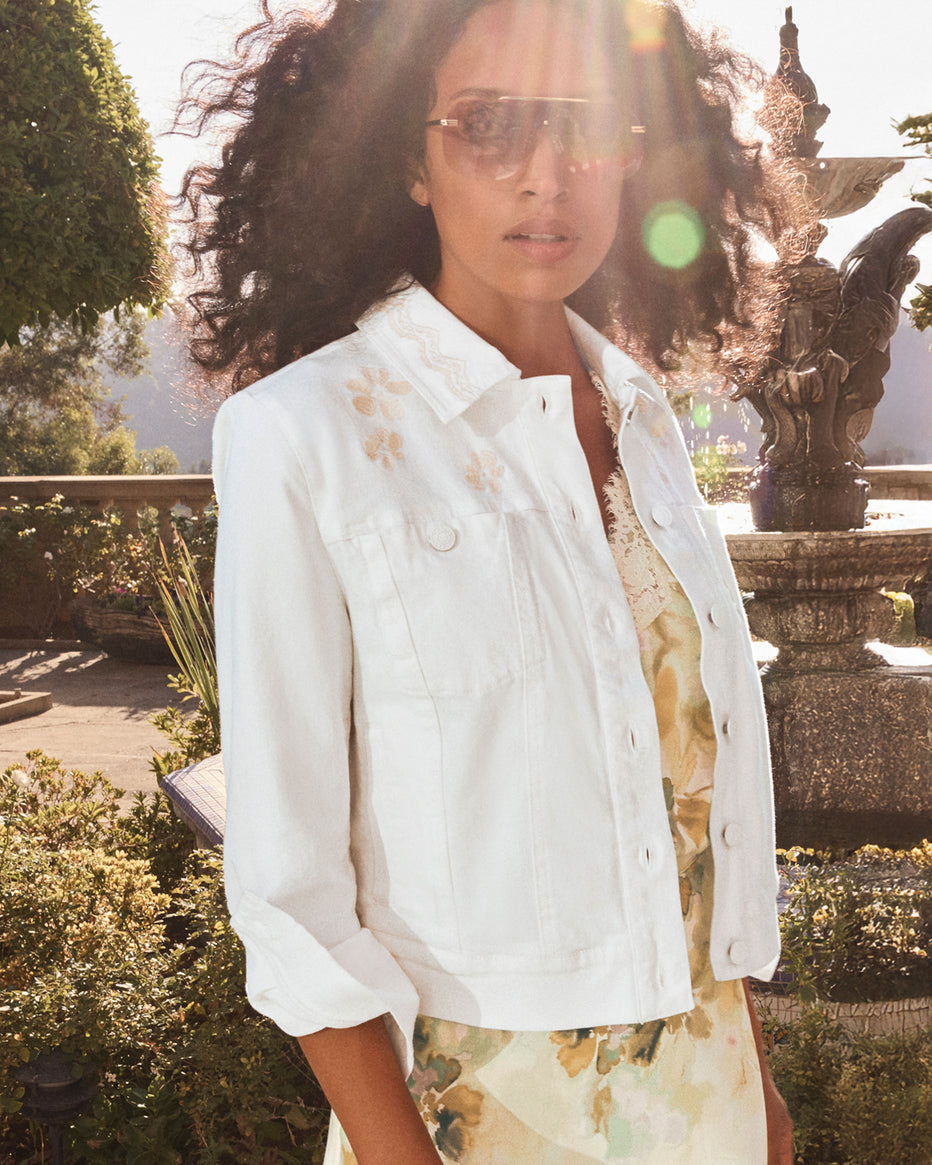 Women’s White Denim Jacket | Ladybird Jacket | Cabi – Cabi Clothing
